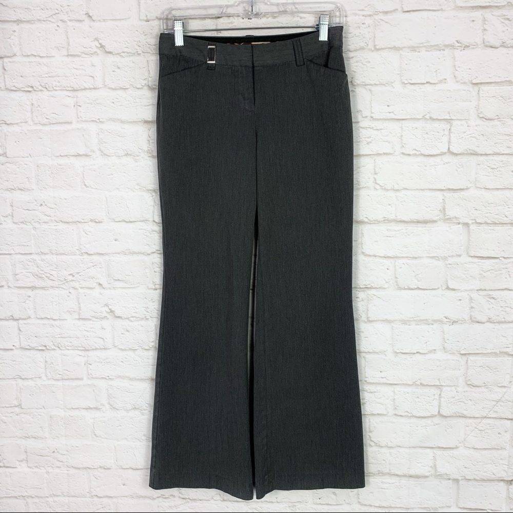 Express Editor Gray Wide Leg Flare Career Pants - Gem